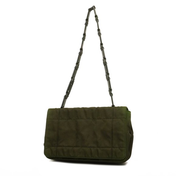 Prada | Bags | Pradaauth Handbag Testuto Nylon Khaki Silver Metal ...